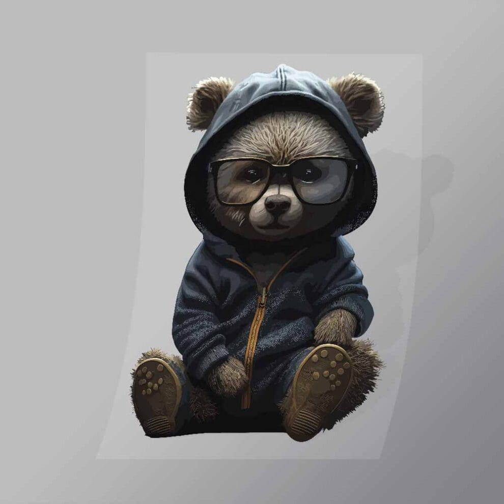 Hacker Teddy Bear DTF Apparel Transfer - DTF Shop