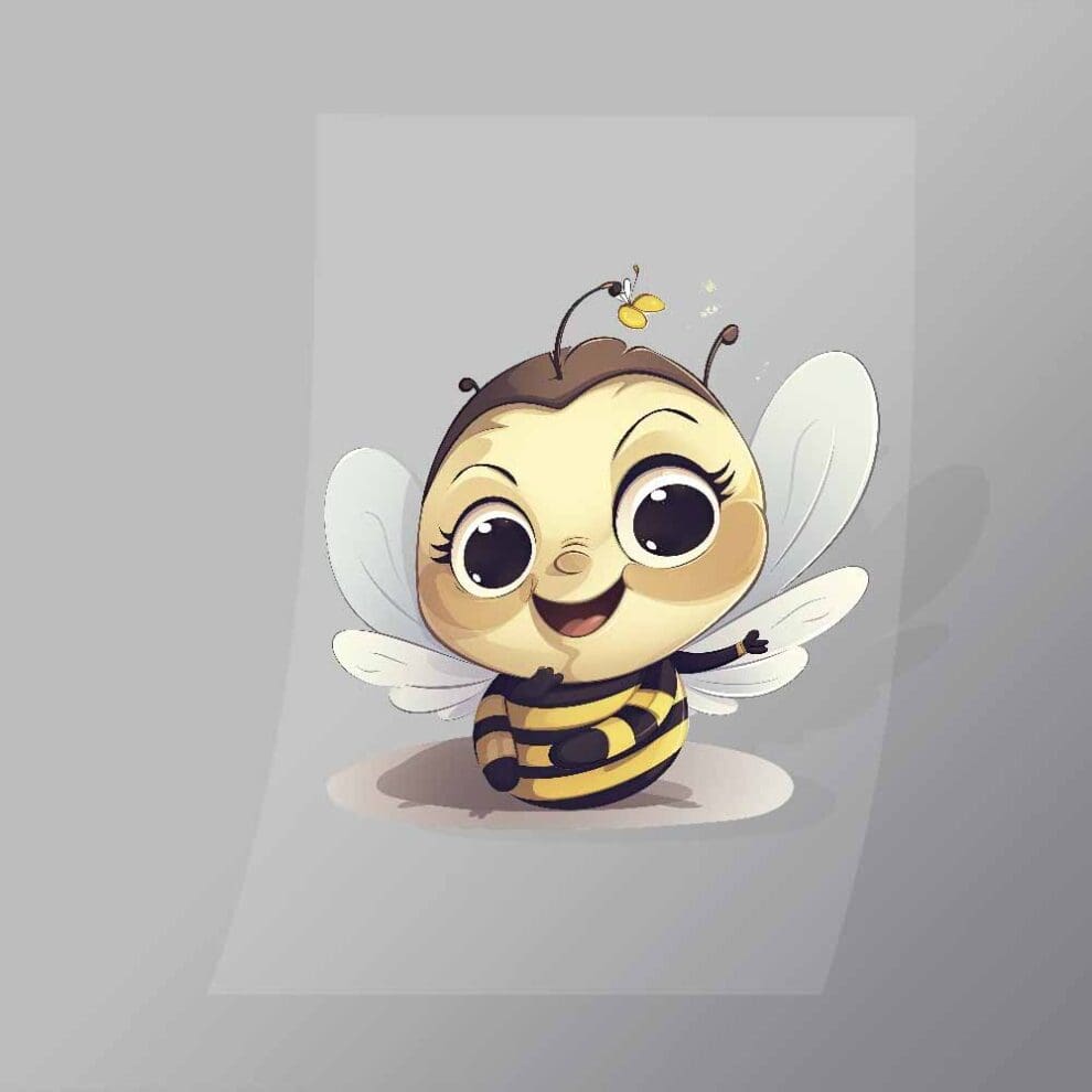 Happy Bumble Bee DTF Apparel Transfer - DTF Shop