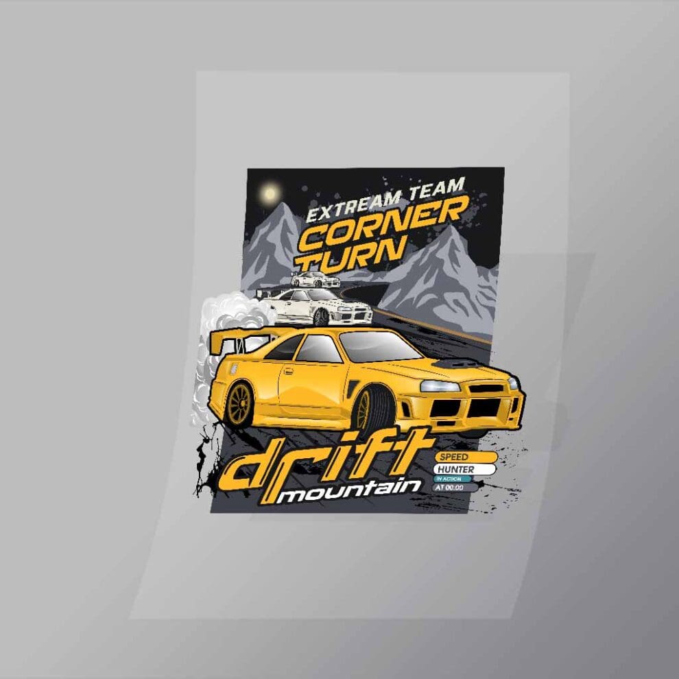 Corner Turn Drift DTF Apparel Transfer - DTF Shop