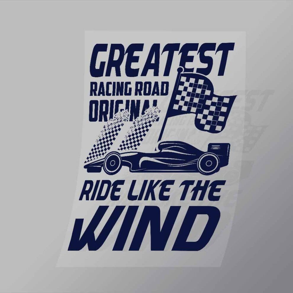Greatest Racing Road Blue DTF Apparel Transfer - DTF Shop