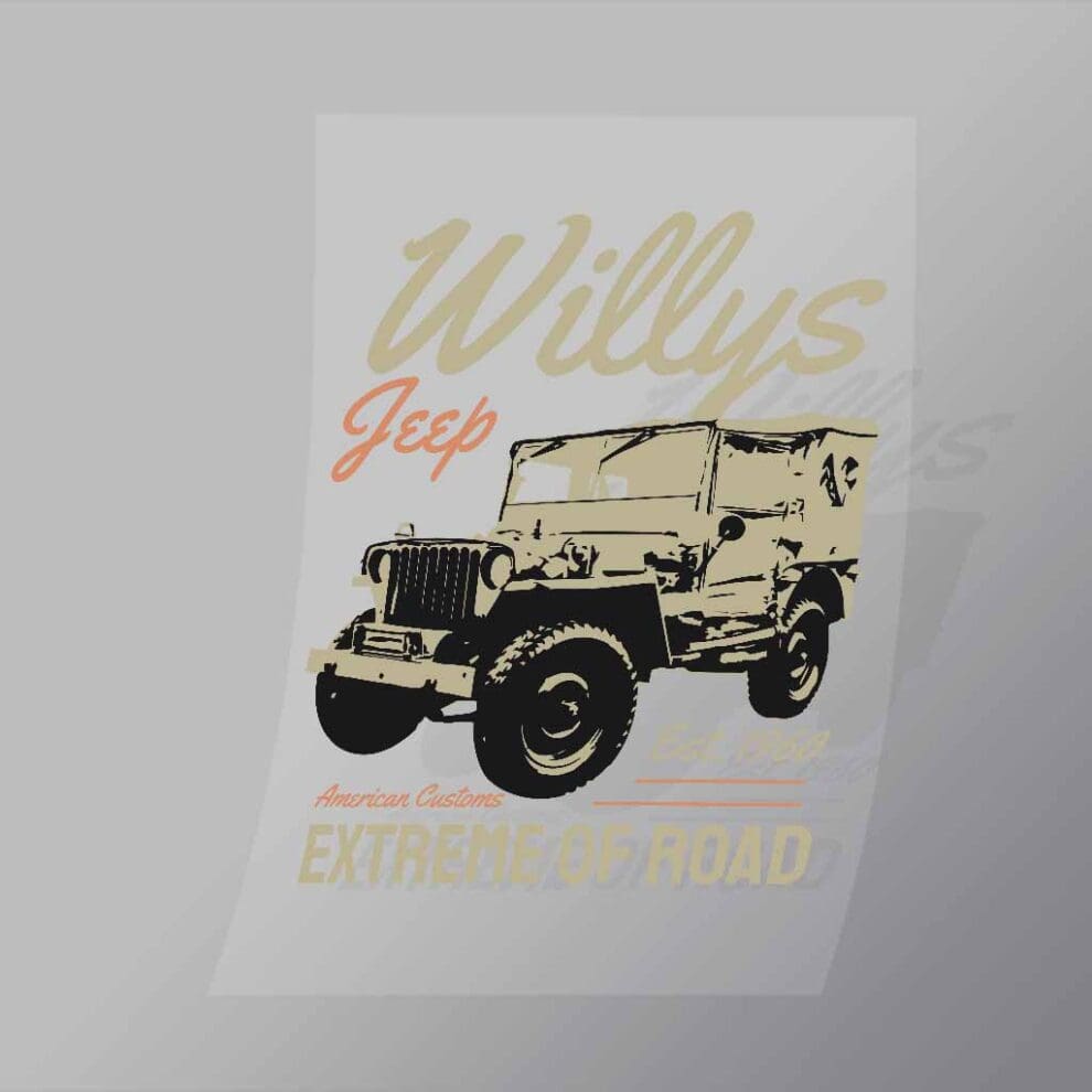Willys Jeep DTF Apparel Transfer - DTF Shop