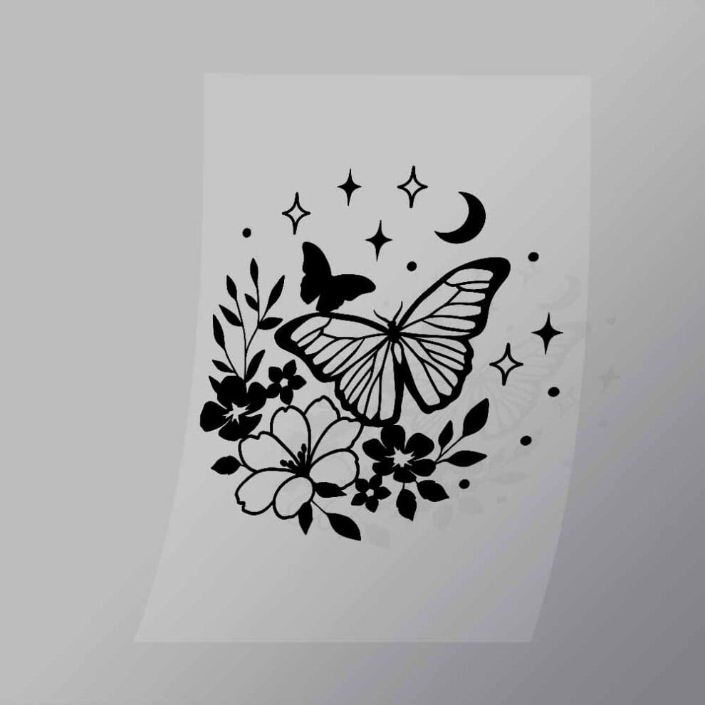 Floral Butterfly DTF Apparel Transfer - DTF Shop