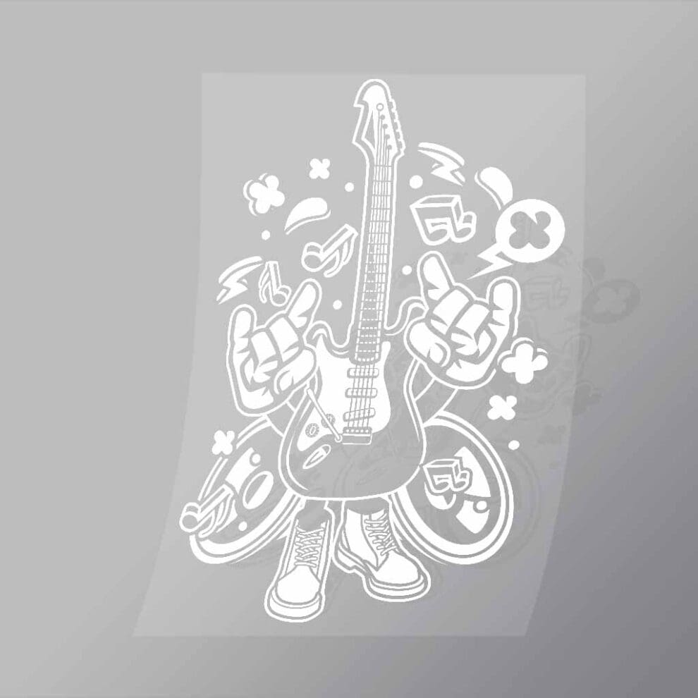 Electric Guitar DTF Apparel Transfer - DTF Shop