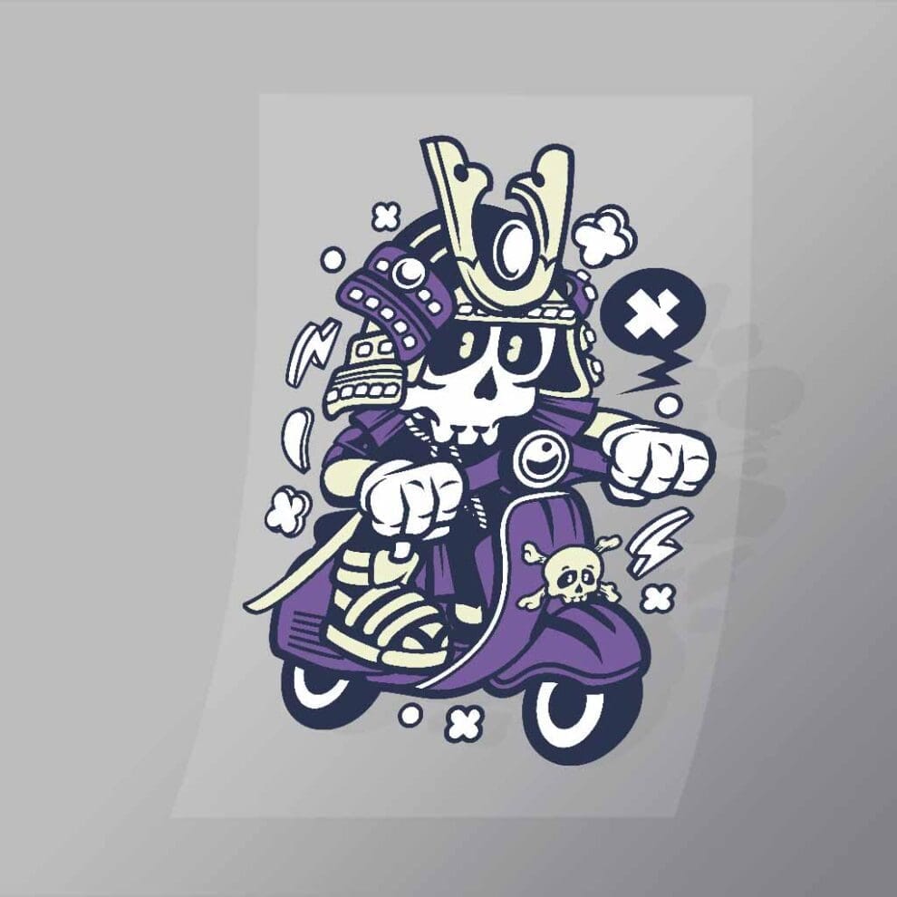 Samurai Scooter DTF Apparel Transfer - DTF Shop