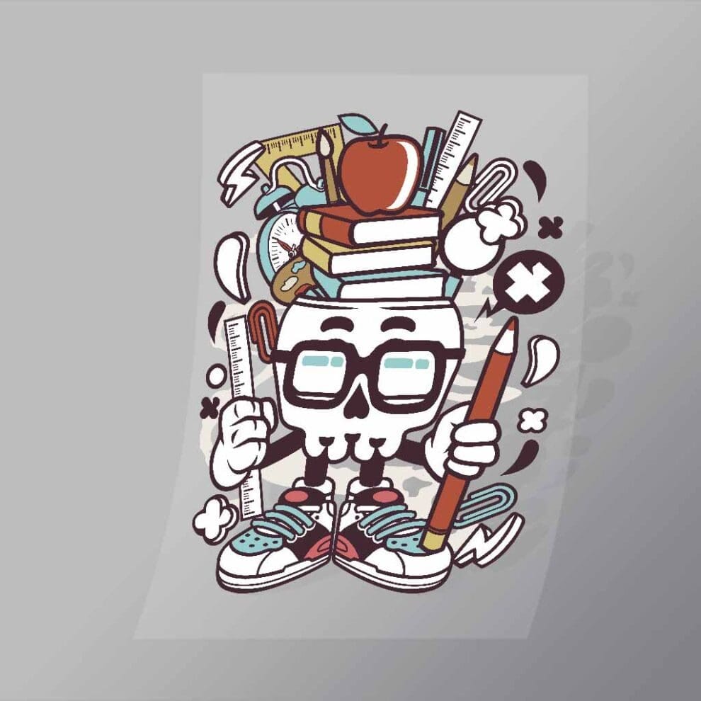 School Kid Skull DTF Apparel Transfer - DTF Shop