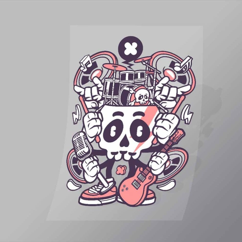 Skull of Rock DTF Apparel Transfer - DTF Shop