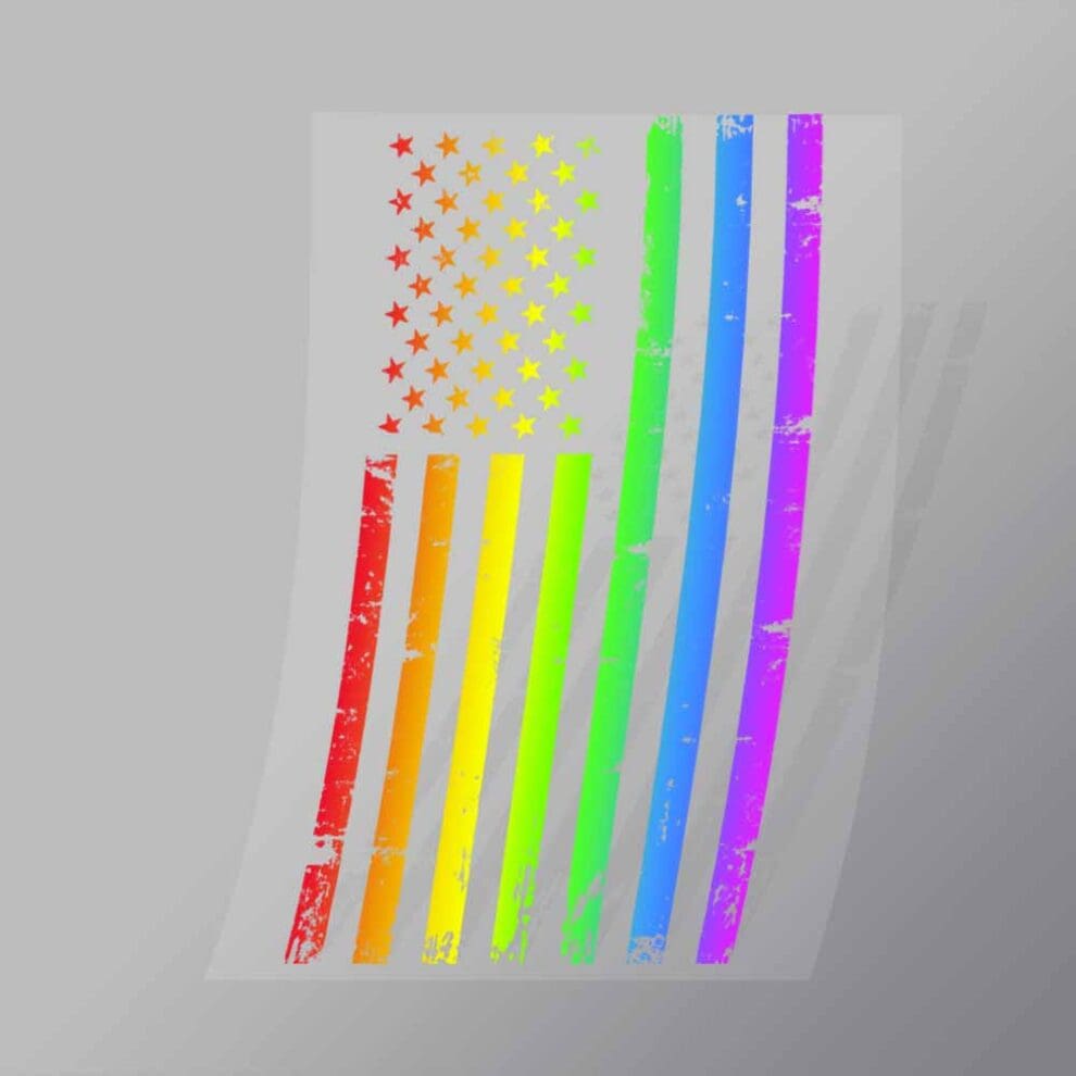 Rainbow American Flag DTF Apparel Transfer - DTF Shop