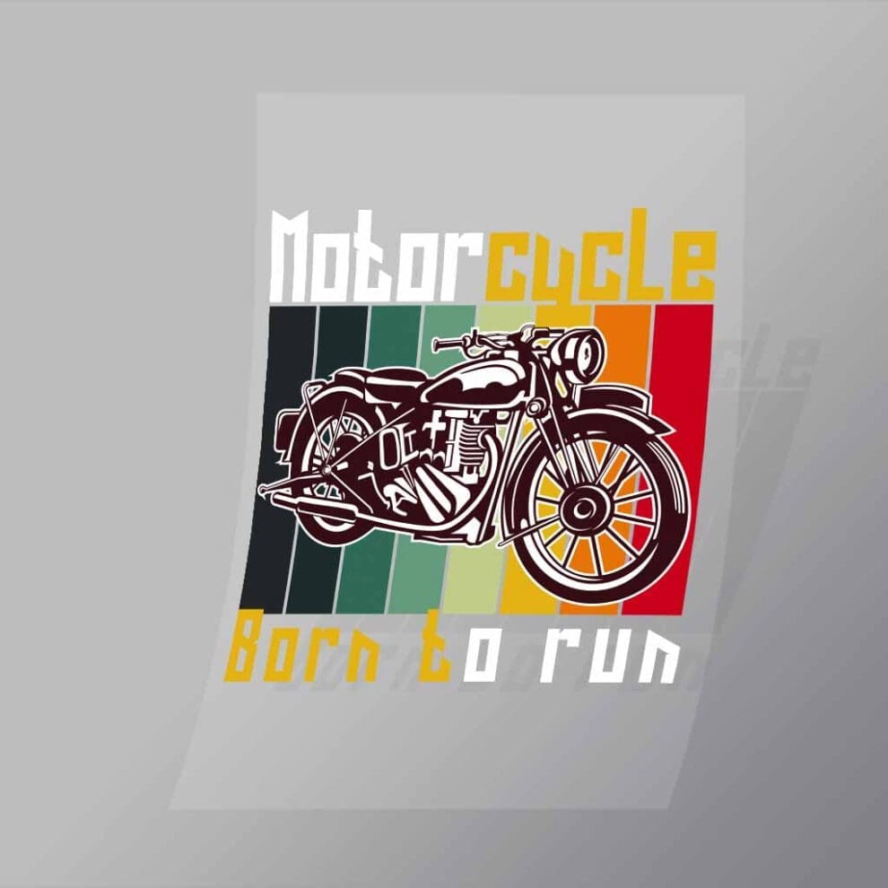 Motorcycle Born To Run DTF Apparel Transfer - DTF Shop